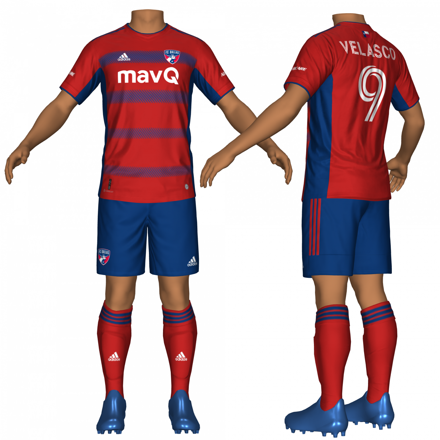 3rd Degree's mockup of the 2022 FC Dallas primary kit - 3rd Degree